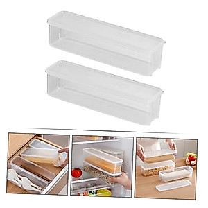 Kichvoe Plastic Storage Bins 2pcs Pasta Storage Containers with Lid Airtight Spaghetti Dry Noodle Grains Cereal Holder Kitchen Food Storage Containers for Pantry Organization Spaghetti Noodles