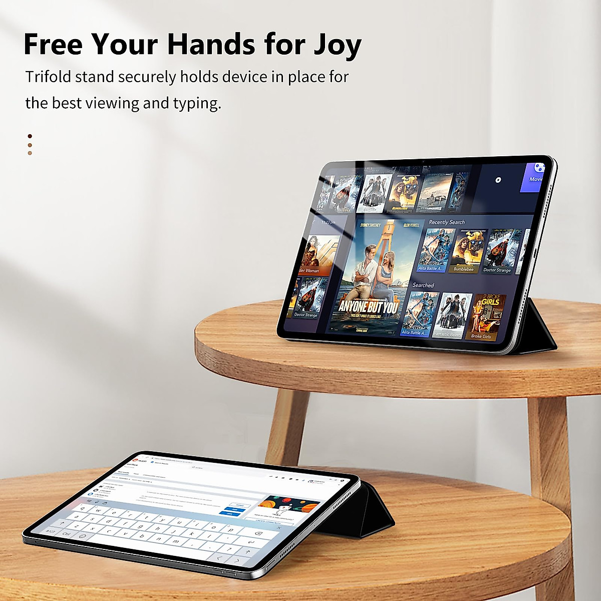 TiMOVO Case for iPad Air 11 Inch M2 Case 2024, iPad Air 6th/5th/4th Generation Case (2024/2022/2020), Strong Magnetic Trifold Stand Cover, Support Apple Pencil Pro/2nd/USB-C - Black