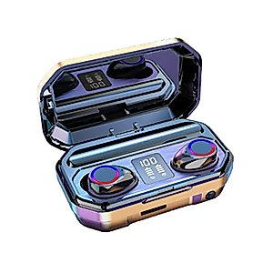 True Wireless Earbuds Smallest Mini Ear Buds IPX7 Waterproof Sport Headphones Tiny Sleep Earphones 180H Long Battery Life with Microphone LED Lightweight for Running Cycling Sleeping Android iOS