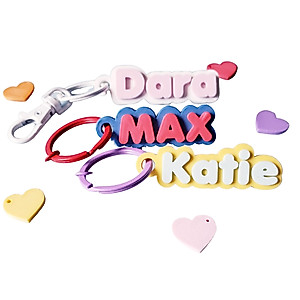 Custom Name Keychain - Two Color 3D Design - Backpack, Purse, Lanyard Nametag - Gift For Kids, Family, Friends, Teachers - SunshineCoves