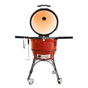 Kamado Joe KJ23RHC Classic Joe II 18-inch Charcoal Grill with Cart and Side Shelves, Blaze Red