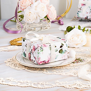 Yarcony Gift Wrapping Paper Roll - 17 Inch X 33Feet - Romantic Pink Flower and Birds Design Girly Gift Wrap Paper for Wedding, Bridal Shower, Mother’s Day, Valentine's Day, Birthday, Holiday