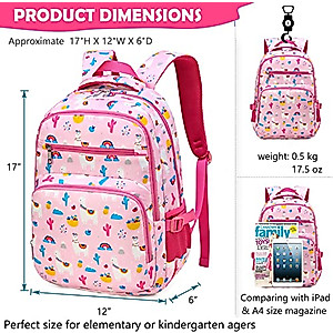 BLUEFAIRY Llama Toddler Backpack Kindergarten Preschool Backpack Cute Bag for Kids Fruits Cactus Bookbags Lightweight Carry Bag for Girls Animals Alpaca Gifts 2-4 3-5