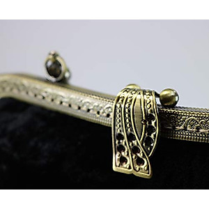 Jan&Dee Women Silk Velvet Evening Handbag Party Bridal Clutch Purse Shoulder Cross Body Bag Top Handle