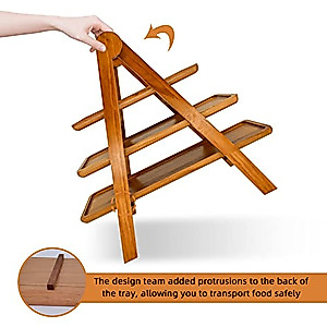 3 Tier Serving Tray, Tiered Serving Tray - Wood Serving Stand, 3 Tier Wood Cupcake Stand, Vintage Party Trays, Wooden Party Trays for Serving Food