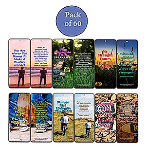 Encouraging Bible Verses for Teens Bookmarks (60 Pack) - Perfect Giveaways for Sunday School for Teens