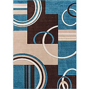 Well Woven Ruby Galaxy Waves Modern 60016 Area Rug, Blue, 5'3" x 7'1"