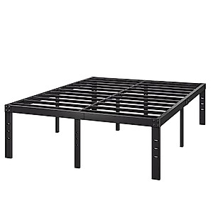 COMASACH 18-Inch King-Bed-Frame, Heavy Duty Tall Black Platform-Bed Frames No Box Spring Needed, Easy Assembly, Under Bed Storage, Noise Free Mattress-Foundation Support up to 4000Lbs