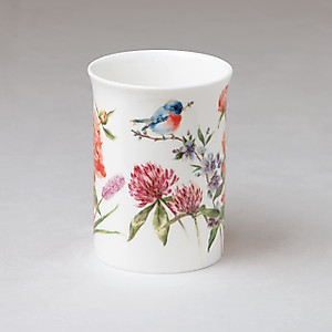 Grace Teaware Bone China Coffee Tea Mugs 9-Ounce, Assorted Set of 4 (Beautiful Garden)