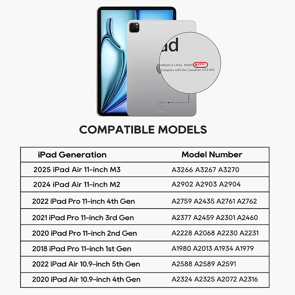 edaiser Swivel Keyboard Case for Apple iPad Air 11 inch (M3-M2) 2025 & iPad Air 5th 4th Gen& iPad Pro 11-inch (4th-1st); Rotatable Cover with Pencil Holder, Trackpad, Backlit, Metallic Blue