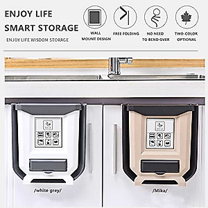 2Pack Hanging Trash Can | TOZSEN Compost Bin for Kitchen for Cabinet Car Bedroom Bathroom Kitchen Office Indoor Compost bin | 2.4 Gallon