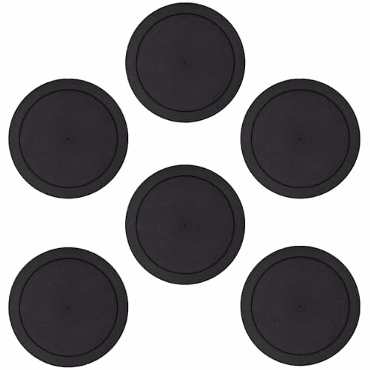CIBI Food Storage Container Lids (2 Cups, Black - 6PK) Compatible with Pyrex and Anchor Round Glass Containers, Dishwasher and Microwave Safe Replacement Lids