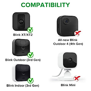 3Pack Power Adapter for Blink XT / XT2 & Blink Outdoor (3rd Gen) XT3, Long and Flat 25 ft/7.5m Weatherproof Cable Continuously Charging Your Blink Security Camera