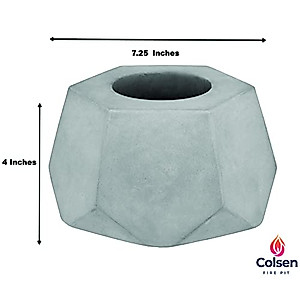 Colsen Hex Large Tabletop Ethanol Fire Pit - Indoor Outdoor Fire Pit, Portable Concrete Bowl Pot Fire Pit