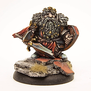 Stonehaven Miniatures Dwarf Fallen King Figure (for 28mm Scale Table Top War Games) - Made in USA