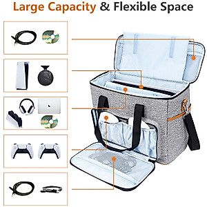 FPVtosky Carrying Case for PS5/ PS5 Slim, Large Travel Bag for Playstation 5, Protective Storage Carry Case Compatible with Playstation 5 Console Accessories