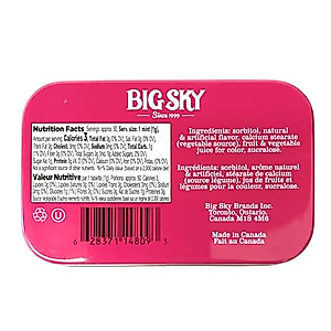 Big Sky Sugar Free Cotton Candy Mint Candy, 50g Tin - 6 Count Display Tray