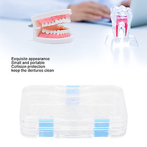 Dioche Denture Case Box, Transparent Denture Box, Membrane Tooth Box Reusable Dental Film Veneer Box with Hole for Clinics Transparent for Travel, Cleaning, Store