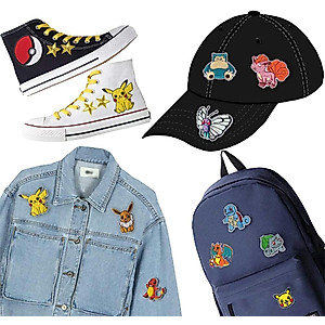 Iron on Patches 30 Pieces Anime Pocket Monster Embroidered Iron on/Sew on Decorative Applique Patch Patches for DIY Jeans, Jackets, Shirts, Bag, Caps