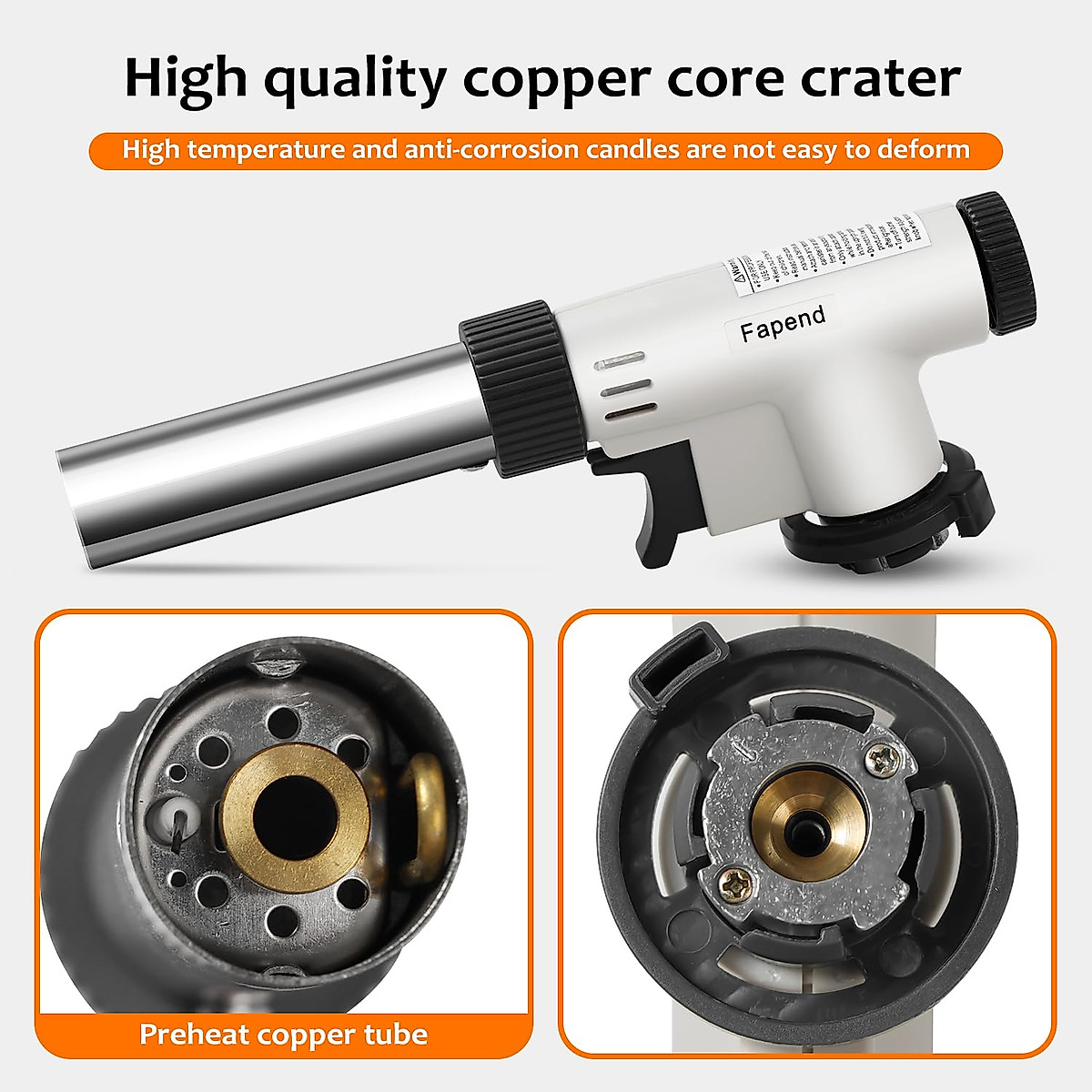 Japan PRO Culinary Professional Kitchen Butane Torch | Kitchen Butane Torch Kitchen Blow Lighter with Reverse Use for Creme, Brulee, BBQ, Baking, Jewelry by FAPEND | Butane Fuel Not Included