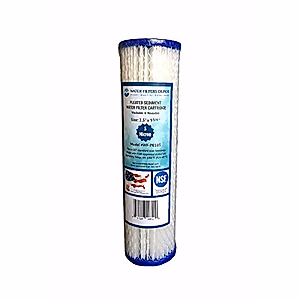 WFD, WF-PE105 2.5"x9-3/4" 5 Micron Pleated Sediment Water Filter Cartridge, Fits in 10" Standard Size Housings of Undersink RO or Filtration Systems (2 Pack, 5 Micron)