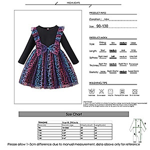 DaMohony Baby Girls Tutu Dress Leopard Print Long Sleeve Flower Party Party Tulle Dresses Winter Fall Dress Outfits 18-24M