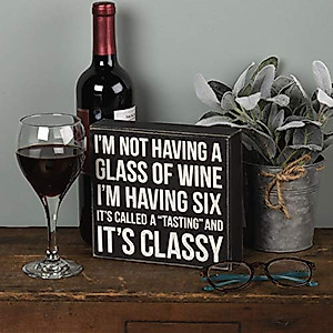 Primitives by Kathy 37153 Classic Box Sign, 7 x 6.5-Inches, Classy