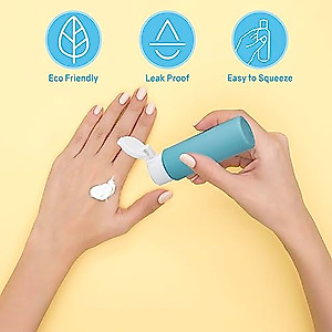 TSA Approved Travel Bottles Set for Toiletries 50ml 1.7oz Squeeze Bottle Travel Size Container Kit Portable Leak Proof Refillable Cosmetic Airplane Essential Shampoo Conditioner Body Lotion Shower Gel