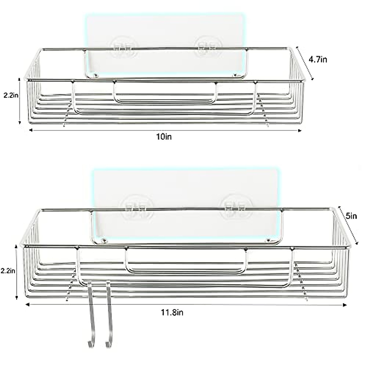 YSJHHJLL Shower Caddy, Shower Organizer, Shower Shelf, Bathroom Organizer, Shower Organizer Hanging, Adhesive Wall Mounted Shower Shelves, No Drilling, No Rust, Never Collapse, for Bathroom Storage ( 2 pack).