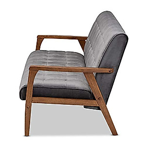 Baxton Studio Sofas, One Size, Grey/Walnut
