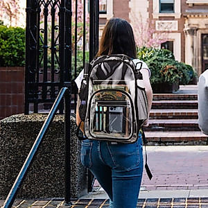 Clear Backpack, Heavy Duty Transparent See Through Bag, Waterproof Rucksack for Women Men Girls Boys to School College Security Travel Hiking Stadium Sports