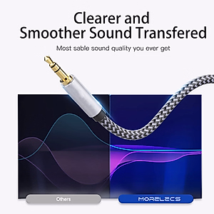 MORELECS Headphone Extension Cable 10 ft Aux Extension Cable Nylon Braided 3.5mm Extension Male to Female 3.5 mm Audio Cable Compatible with iPhone iPad Tablets Media Players