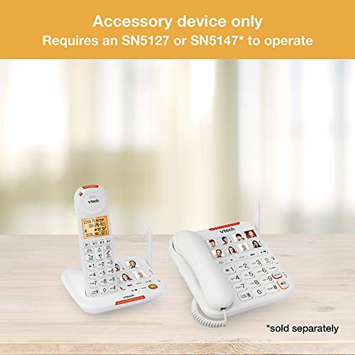 VTech SN7021 Cordless 2-Way Weather-Resistant audio Doorbell for SN5127 & SN5147 Senior Phone Systems