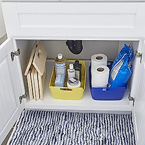 ECR4Kids Bendi-Bins with Handles, Multipurpose Flexible Plastic Storage Baskets, Stackable Baskets, Soft Plastic Storage Bin, 13in x 10in, 6-Piece - Assorted