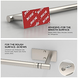 WZKALY Paper Towel Holder Under Cabinet, Adhesive Paper Towel Holder Self-Adhesive or Wall Mounted SUS304 Stainless Steel for Kitchen Bathroom Farmhouse Barbecue Laundry (Sliver)