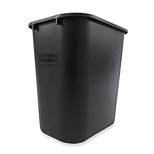 Rubbermaid Commercial Products 28QT/7 GAL Wastebasket Trash Container, for Home/Office/Under Desk, Black (FG295600BLA)