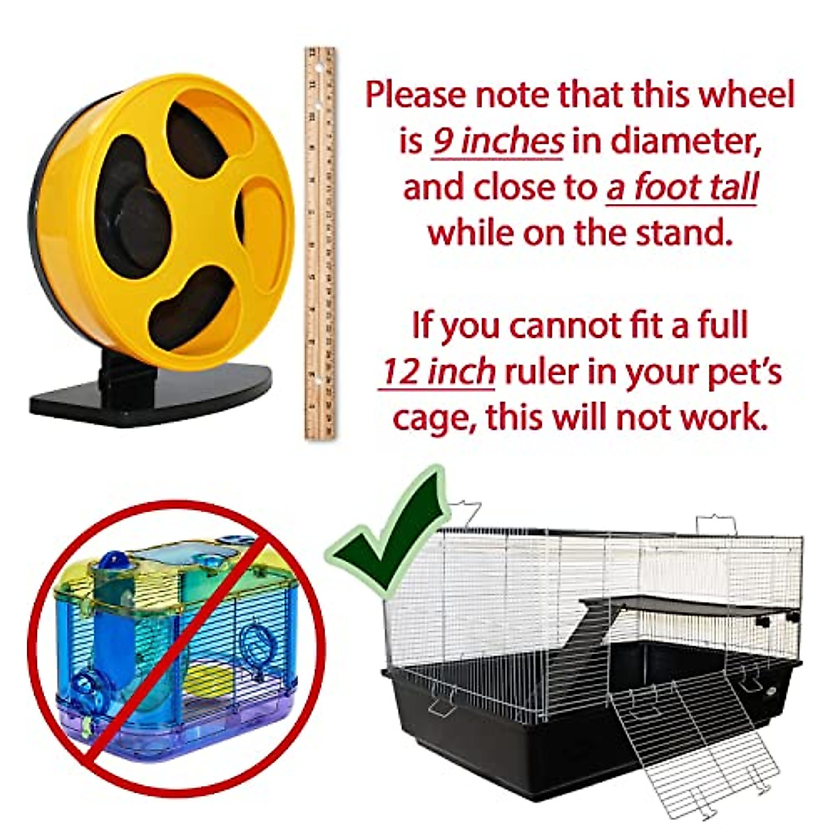 Silent Runner 9" + Sandy Track + Cage Attachment - Pet Exercise Wheel Package Set - for Robo Hamsters, Syrian Hamsters, Teddy Bear Hamsters, Dwarf Hamsters, Gerbils, Mice and Other Small Pets