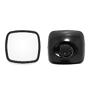 CPOWACE Towing Mirror View Wide Angle Manual Adjusted Heated Compatible with Freightliner M2 (Black)