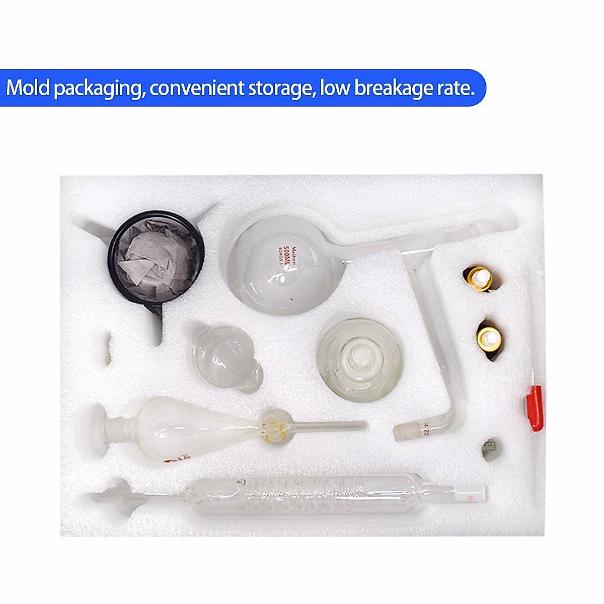 Cherish XT Home Distiller Distilling to Making Your Own Essential Oil, Moonshine, 3.3 Boro Alcohol Distiller Chemistry Lab Glassware Kit,Glass Distilling,Distillation Apparatus 15pcs Set, 500 ML