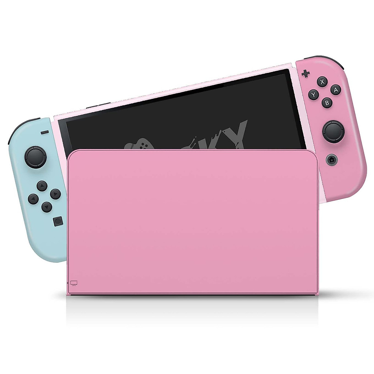 Tacky Design Pink Colorwave Skin Compatible with Nintendo Switch OLED Skin Wrap Cover, Color Blocking Skin for Nintendo Switch OLED Stickers, Premium Vinyl 3M Full Wrap Decal