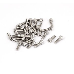 uxcell M4x12mm Stainless Steel Hex Socket Head Cap Screws Bolts DIN 912 30pcs