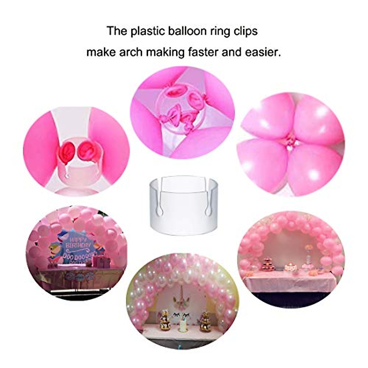 GOETOR 2 Set Balloon Column Stand Kit 6 Ft Height Base with 12 Poles and 30 PCS Balloon Rings Balloon Tower Decoration for Birthday Wedding Christmas