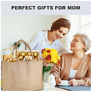 BeeGreen 8 Pack Burlap Jute Tote Bags Bulk X-Large Full Gusset with Inner Zipper Pocket & Cotton Handles Blank Burlap Bags for Beach Teacher Mother Bridesmaid Wedding DIY Decoration