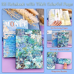 149Pcs Scrapbooking Supplies Kit, FHDUSRYO Vintage Aesthetic Scrapbook Kit, Bullet Junk Journal Kit with B6 Notebook Sticker Washi Tape, DIY Journaling Supplies Gift for Teen Girl Women(Blue 15”x9.4”)