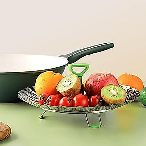 Sihuuu 1 piece Steamer Basket, 5.5" to 9" Stainless Steel Vegetable Steamer Basket,Folding Expandable Steamers for Steaming Cooking