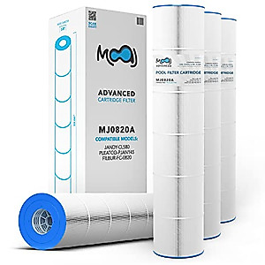 MOAJ Advanced Pool Filter 4-Pack Replaces Jandy CL580, CV580, R0357900, A0104100, PJAN145, PJAN145-PAK4, Filbur FC-0820, Unicel C-7482, 17-175-3610 | 33" x 7" | 145 SQ FT | Washable | Based in USA