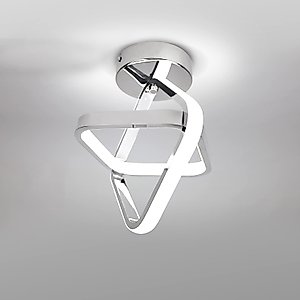 CANEOE Modern Led Ceiling Light, 22W Square Small Led Ceiling Lamp Fixures, 6000K Cool White Close to Ceiling Lights for Living Room Bedroom Ktchen Office Hallway Lights