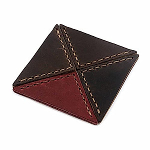 Quluxe 4 Pcs Leather Triangle Bookmark Page Corner Genuine Leather Bookmark Personalized Handmade Reading Book Marker for Bookworm Book Lover Gifts- Coffee, Brown, Red