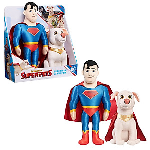 DC Super Pets SUPERMAN and KRYPTO Superdog Companion 2-Pack Plush 12-inch Stuffed Toys, Kids Toys for Ages 3 Up by Just Play