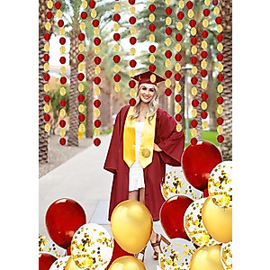 Red Gold Party Decorations/Graduation Decorations Red Gold 2024/Valentines Day Decorations Red Gold Graduation Party Decorations USC/Red Gold Birthday Paper Garlands for Christmas